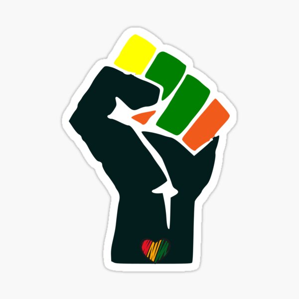 "Inspiring Black Leaders Power Fist Hand Black History Month " Sticker ...