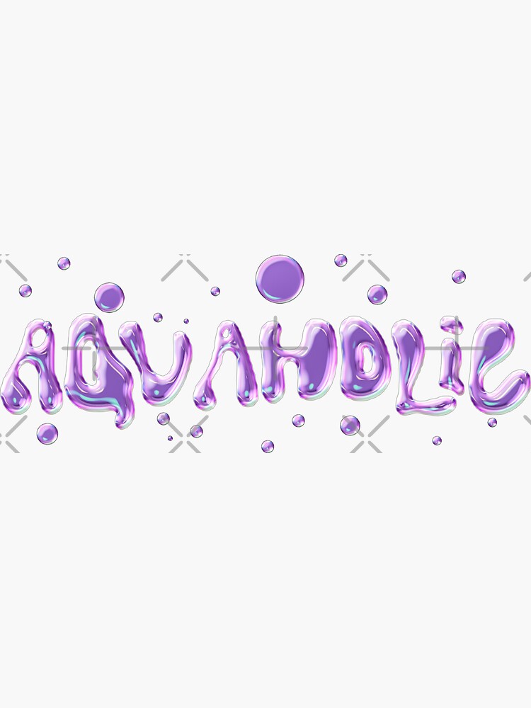 "Aquaholic " Sticker by Quotesigner | Redbubble