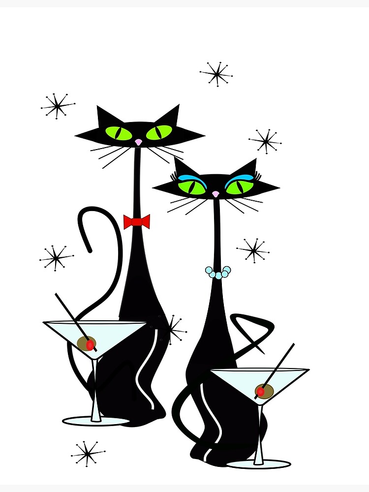 MCM Atomic Cats Martini Time Premium Matte Vertical Poster sold by ...