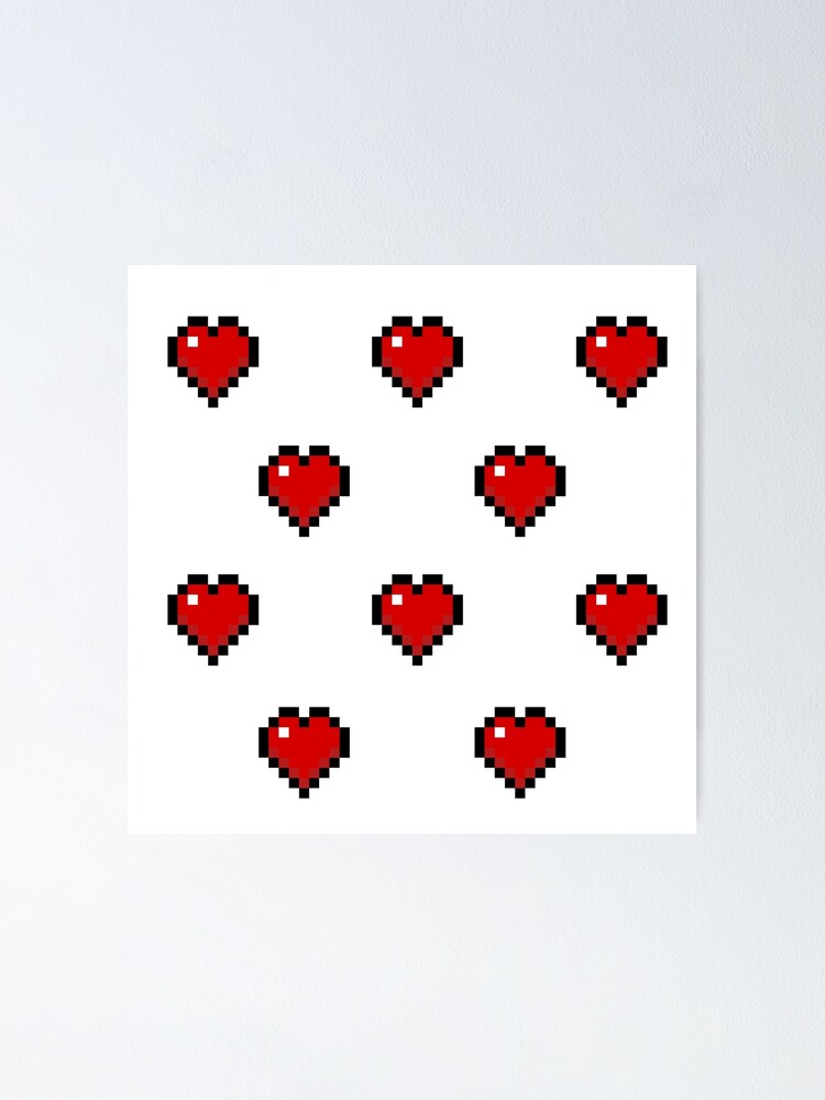 "Minecraft 10 pixel hearts mcyt" Poster for Sale by JoyfulDayzz | Redbubble