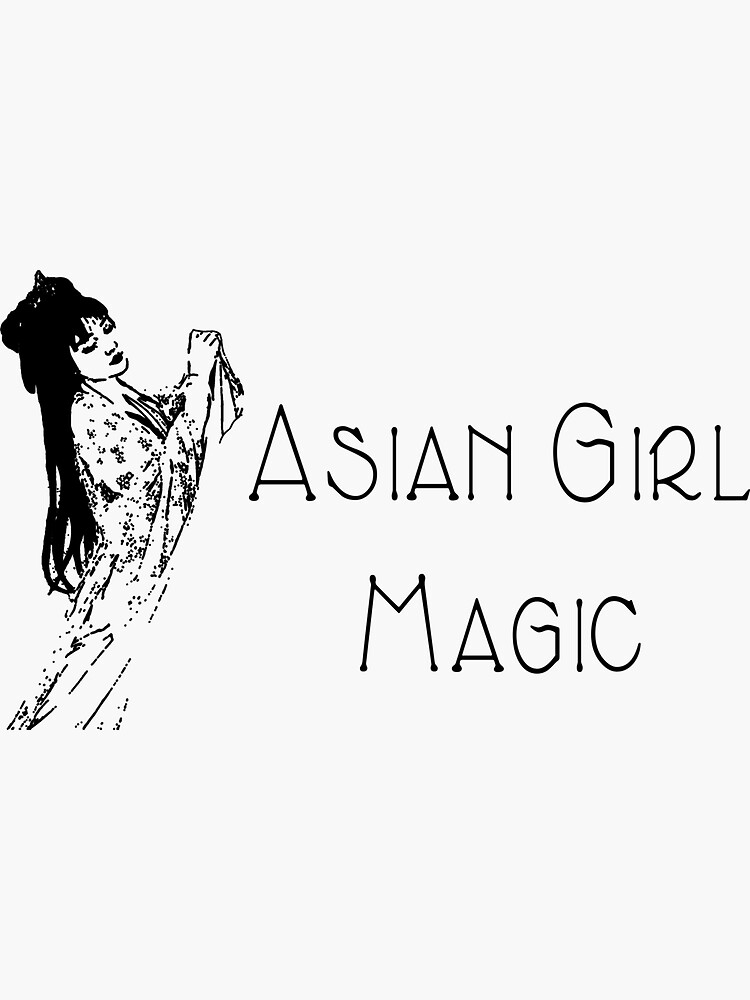 "Asian Girl Magic -- Sketch Design" Sticker by HighVelocity | Redbubble