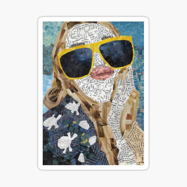 "Girl with sunglasses" Sticker by Yulia-mozes | Redbubble