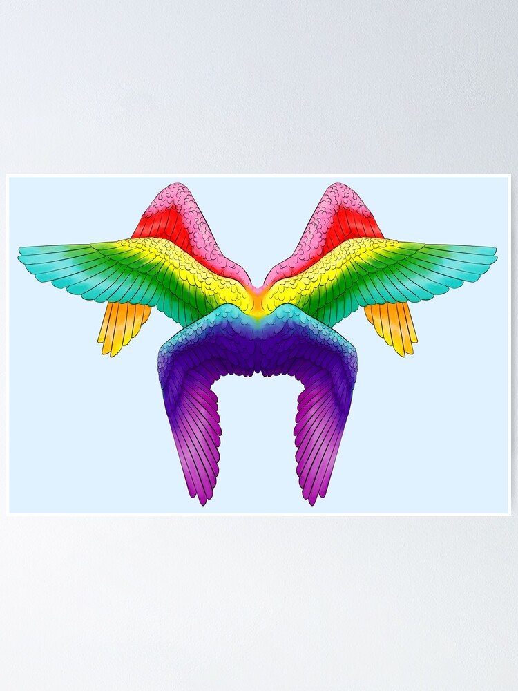 "Gay Pride Angel Wings" Poster for Sale by lassusconfusa | Redbubble