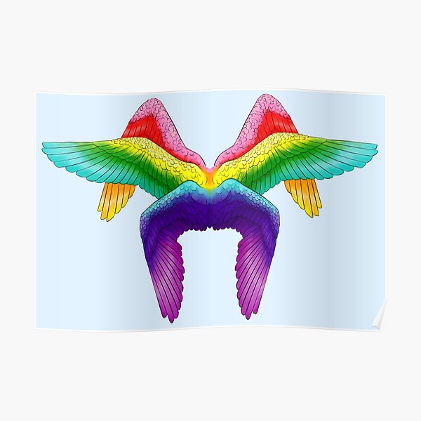 "Gay Pride Angel Wings" Poster for Sale by lassusconfusa | Redbubble