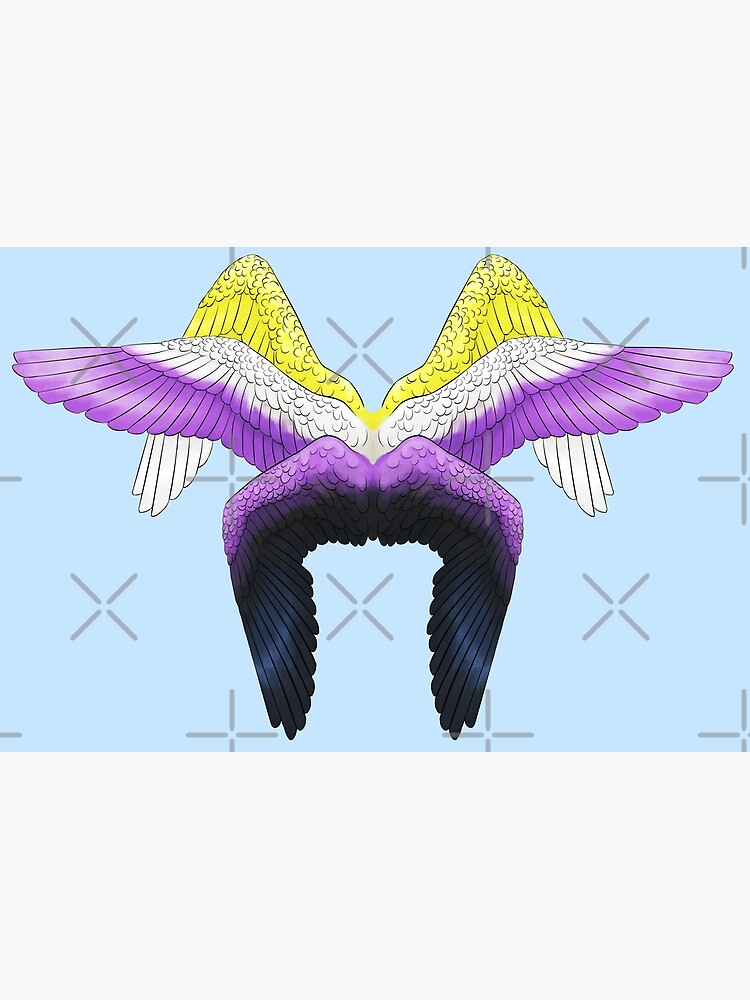 "Non-binary Pride Angel Wings" Poster for Sale by lassusconfusa | Redbubble