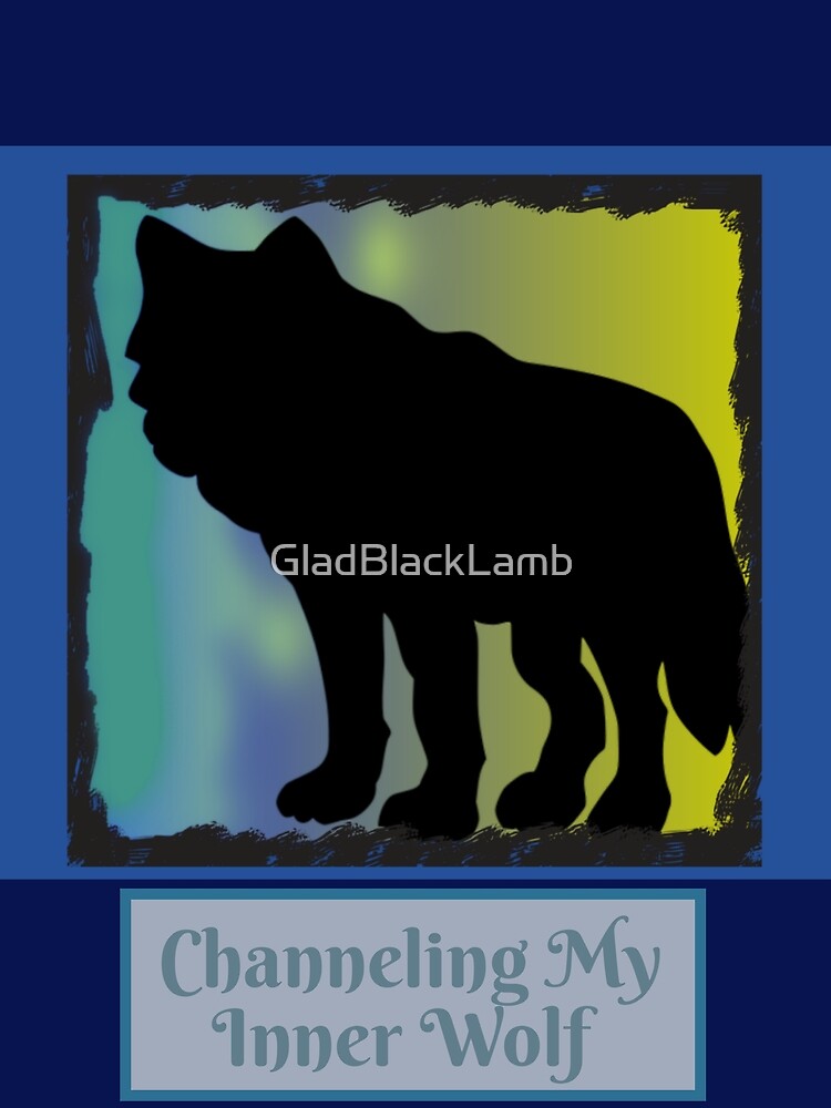 "Channeling My Inner Wolf Graphic (Northern Lights Blue, Green, Yellow ...