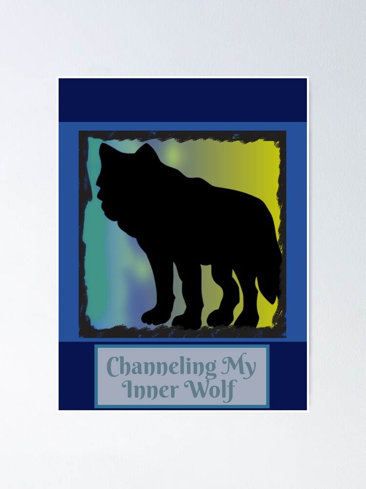"Channeling My Inner Wolf Graphic (Northern Lights Blue, Green, Yellow ...