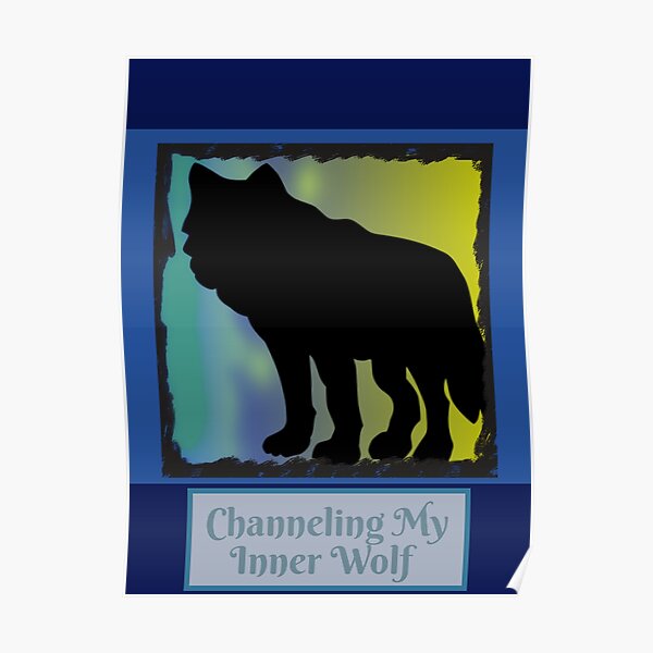 "Channeling My Inner Wolf Graphic (Northern Lights Blue, Green, Yellow ...