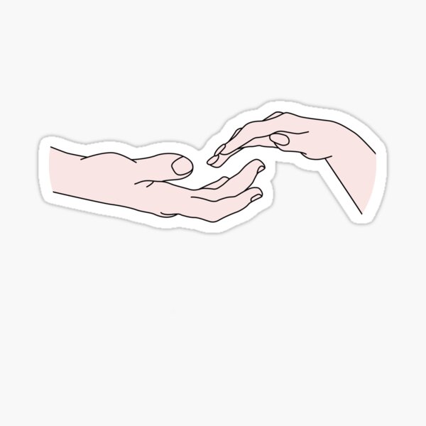 "Aesthetic Hand Touch " Sticker for Sale by hellofrizz | Redbubble