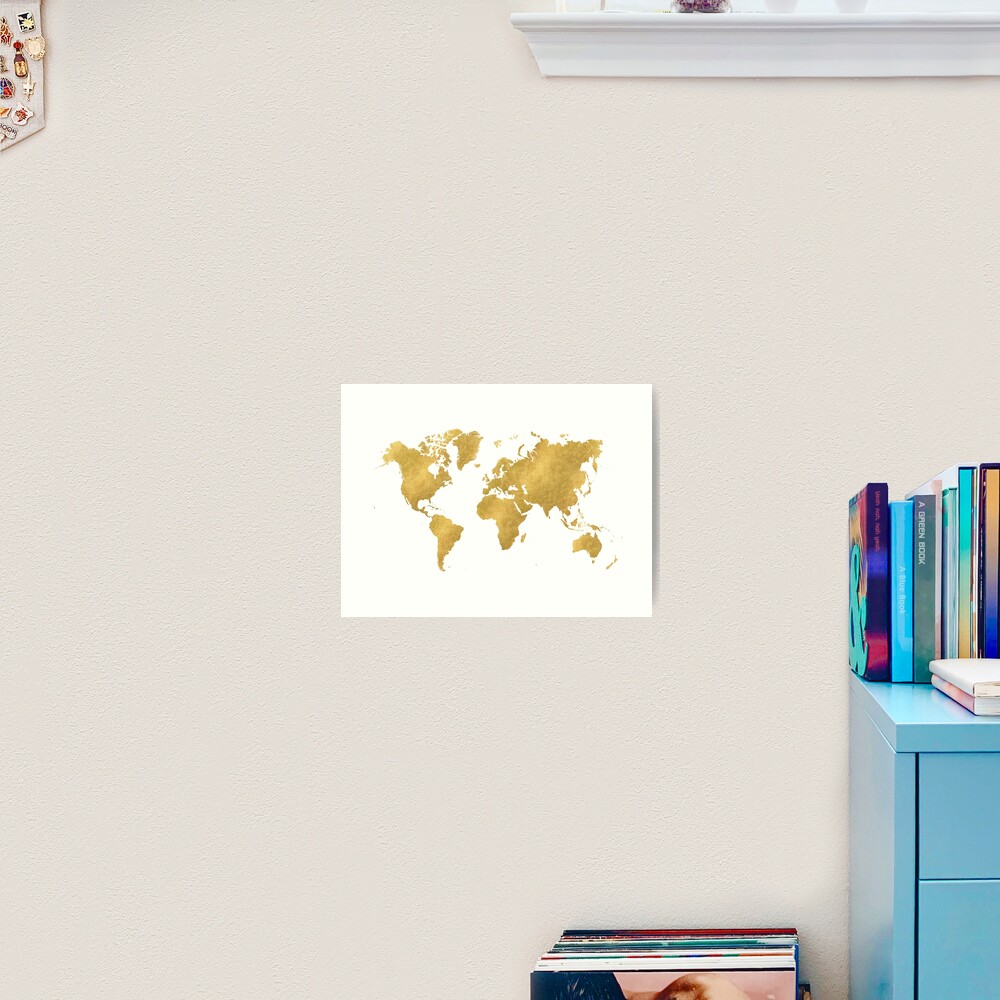 "Gold World Map | Elegant World Map | Stylish World Maps | Vintage Maps ...