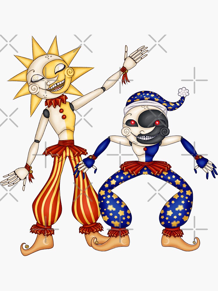 "Chibi Sun and Moon" Sticker for Sale by Sketchy-Pique | Redbubble