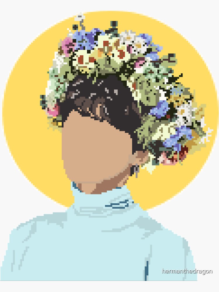 "BTS Suga Flower Crown" Sticker by hermanthedragon | Redbubble