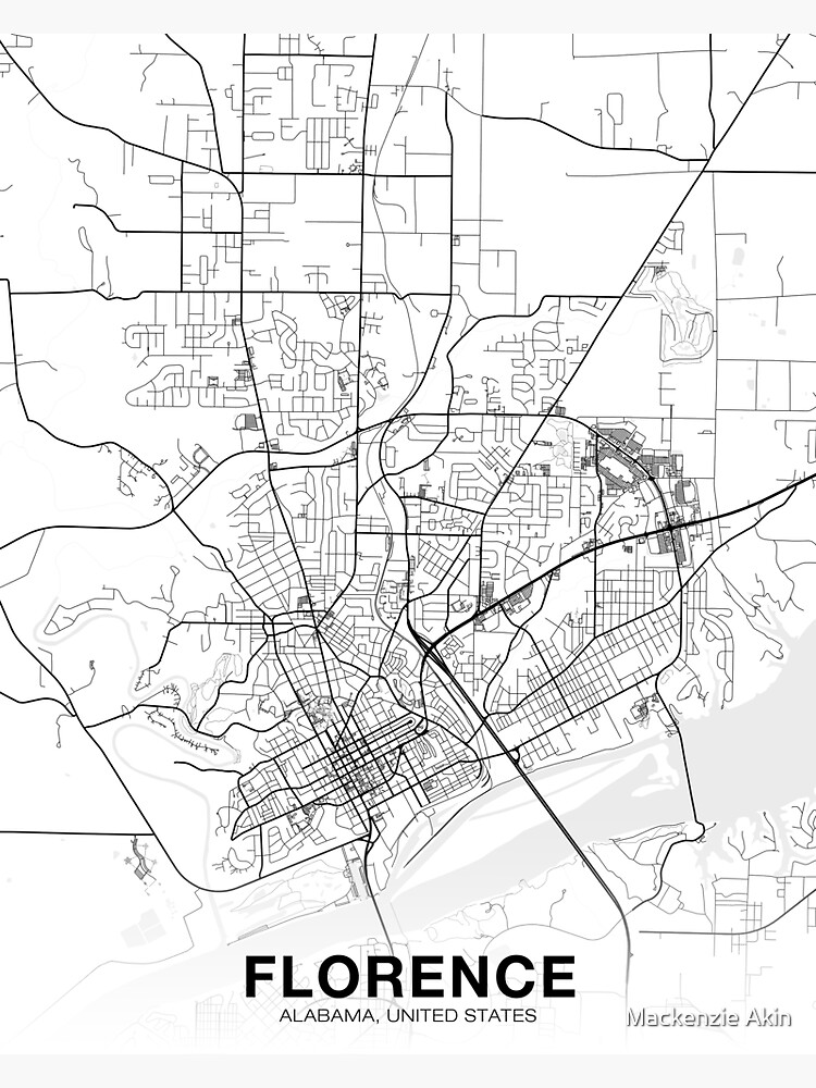"Florence Alabama Map " Sticker for Sale by MackenzieAkin | Redbubble