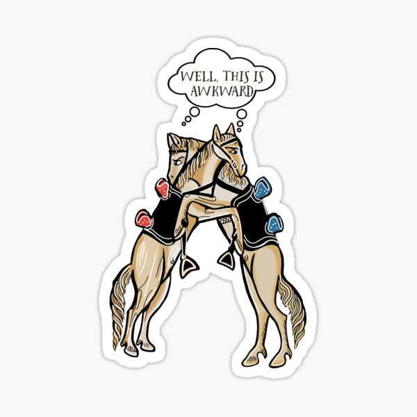 "Well this is Awkward: Horses" Sticker by ebrawne | Redbubble