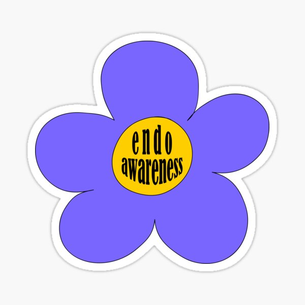 ""endo awareness" flower" Sticker by triplewatersign | Redbubble