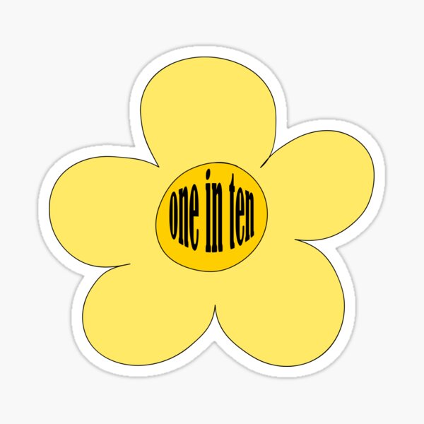 ""one in ten" flower" Sticker by triplewatersign | Redbubble