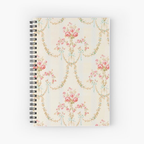 " Rococo Vintage French Floral Wallpaper With Roses, Ribbons and Bows ...