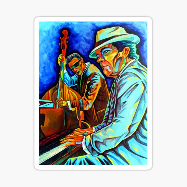 "piano-jazz" Sticker by Mayaartworks | Redbubble