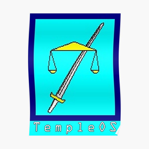 "TempleOS Text Logo" Poster for Sale by drizzly | Redbubble