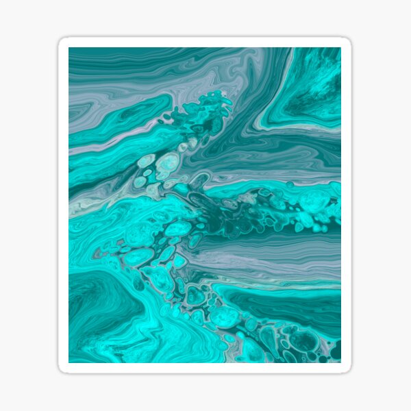 "Aqua Blue Abstract Geode" Sticker for Sale by SparkyMae | Redbubble