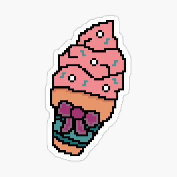 "Pixel Ice Cream Cone (Softie)" Sticker by erialeduab | Redbubble