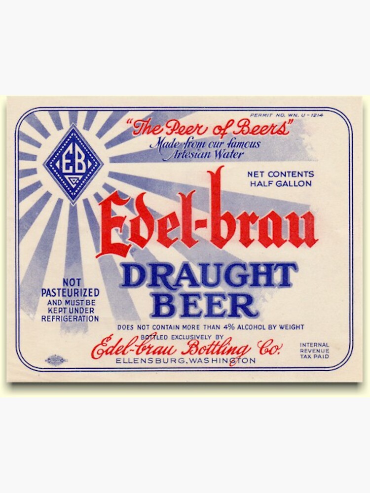 "Edel-Brau Beer" Sticker for Sale by uniquenostalgia | Redbubble