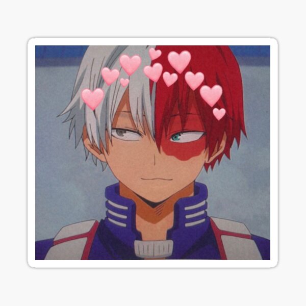 "Shouto Todoroki Hearts" Sticker for Sale by Kathleen-W | Redbubble