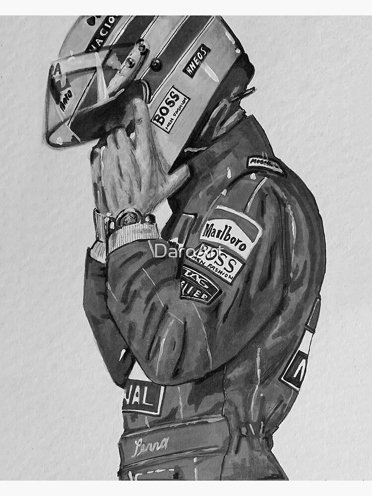 "black and white senna" Poster by DaroArt | Redbubble