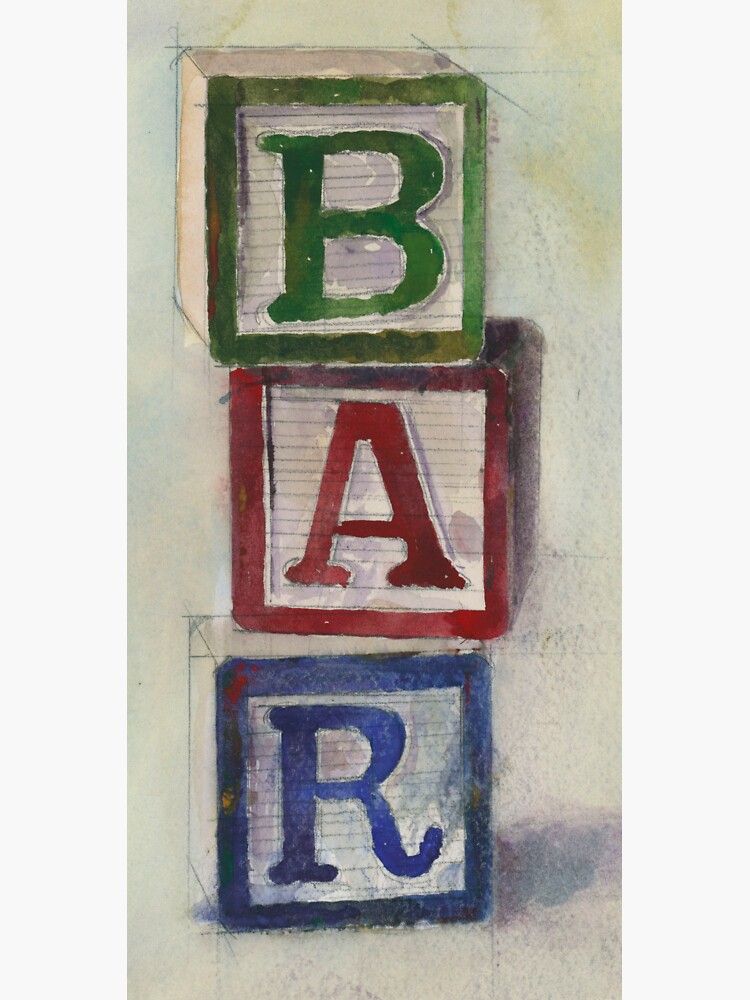 "Bar Wooden Blocks" Sticker for Sale by dfrdesign | Redbubble