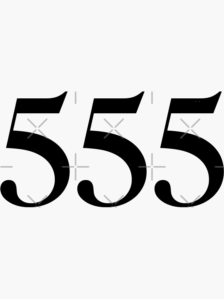 "Angel Numbers 555 (Black)" Sticker by MaddieBreckner | Redbubble