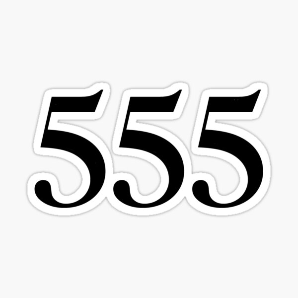 "Angel Numbers 555 (Black)" Sticker by MaddieBreckner | Redbubble