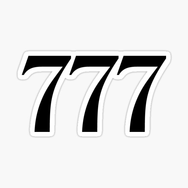 "Angel Numbers 777 (Black)" Sticker by MaddieBreckner | Redbubble
