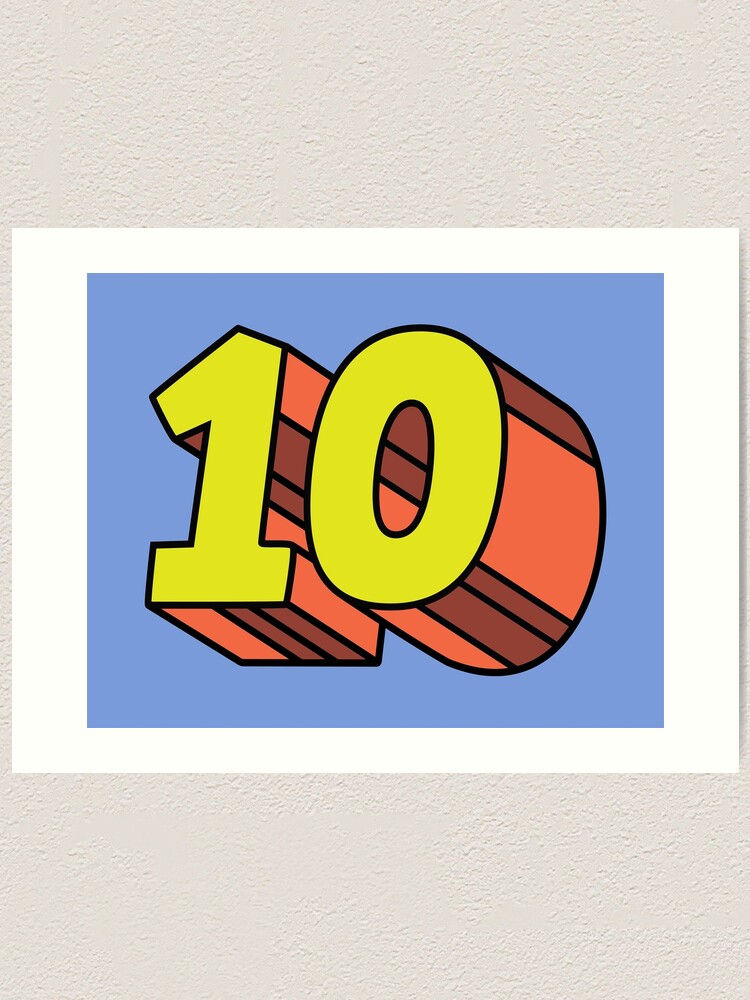 Lámina artística «Número diez de dibujos animados en 3D» de Planet-Pop ...