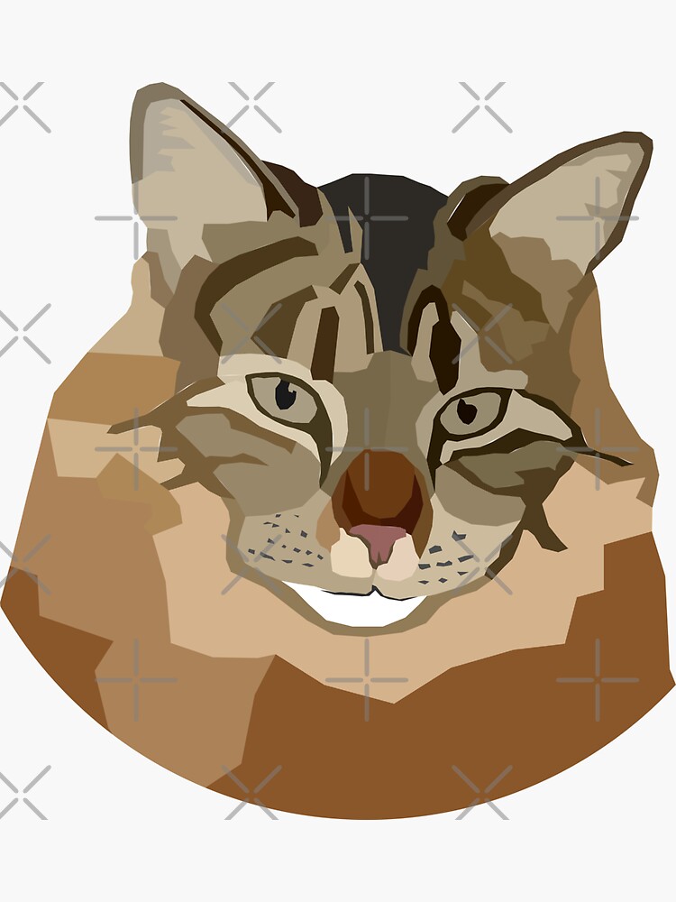 "Low Poly Cat" Sticker by SpitfireLew | Redbubble