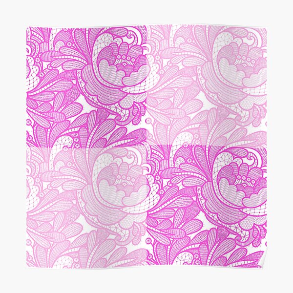 "Pink Floral Lace" Poster for Sale by patternsnprint | Redbubble