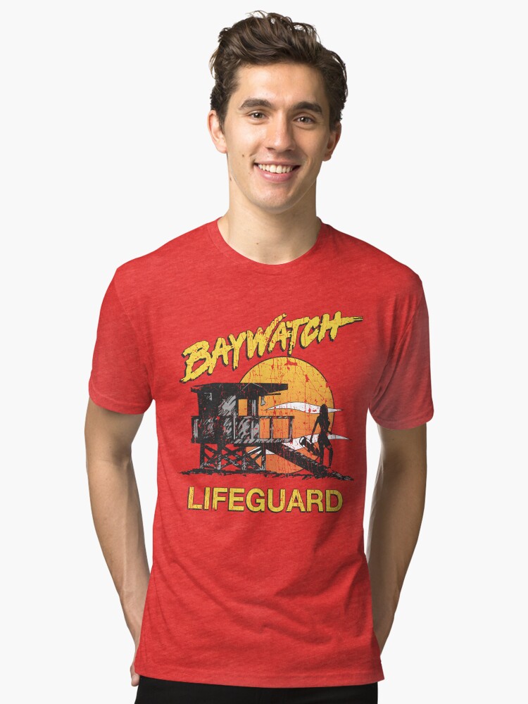 "Baywatch Lifeguard Sunset 1989" Tri-blend T-Shirt for Sale by ...