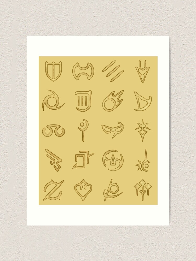 "FFXIV Job Icons [world map pattern/sticker set]" Art Print by ...