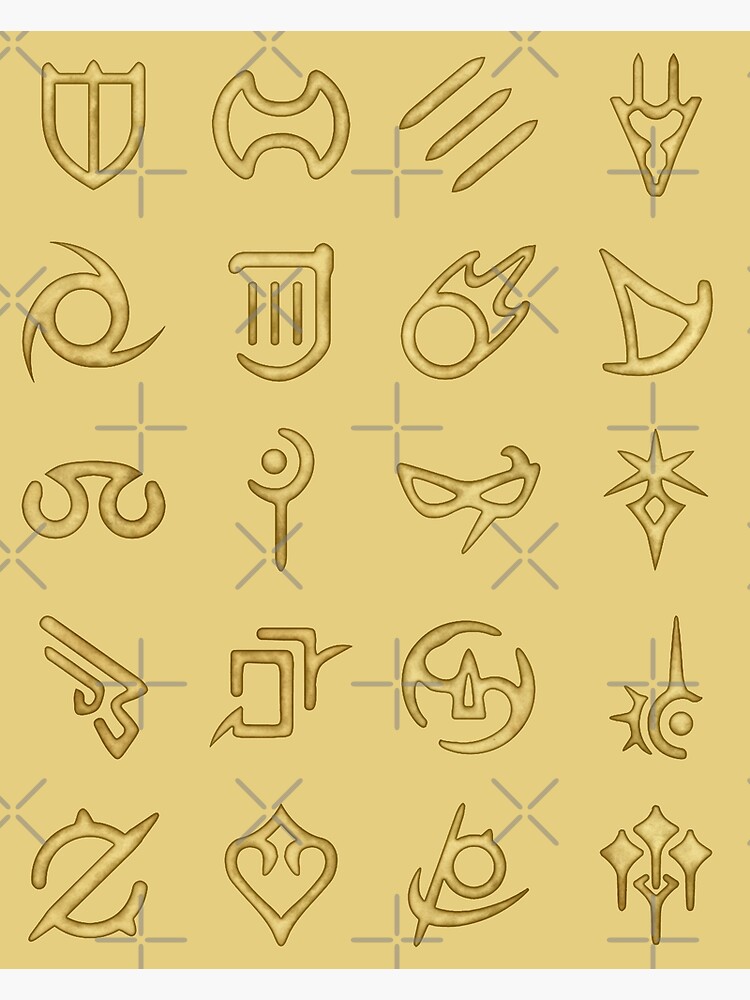 "FFXIV Job Icons [world map pattern/sticker set]" Art Print by ...