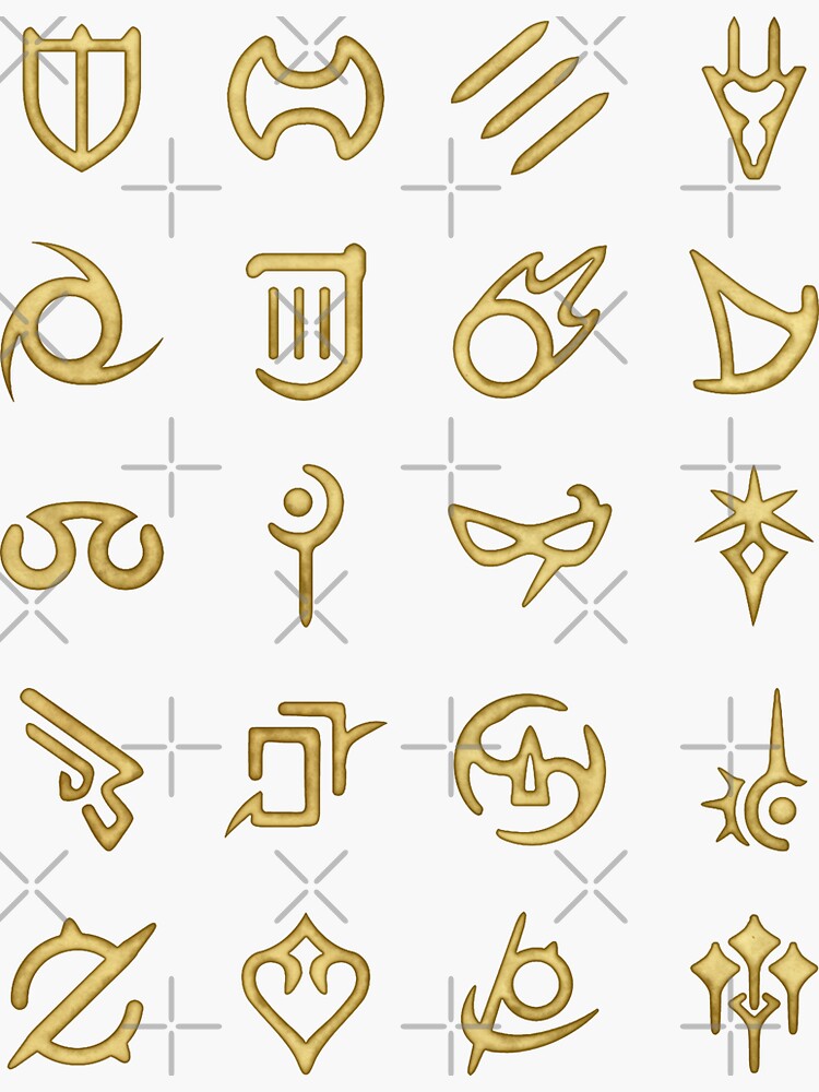 "FFXIV Job Icons [world map pattern/sticker set]" Sticker by AlexJayneL ...