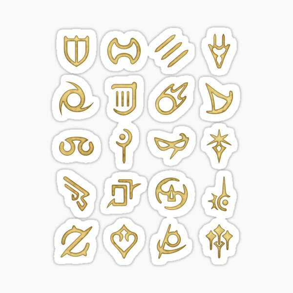 "FFXIV Job Icons [world map pattern/sticker set]" Sticker by AlexJayneL ...