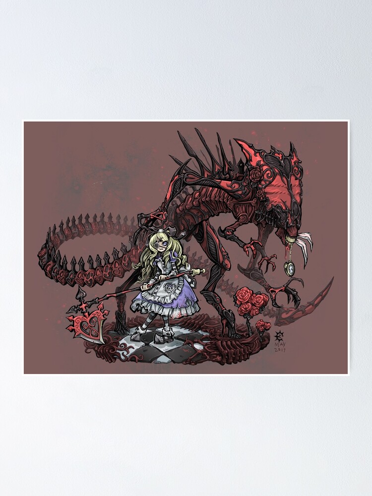 "Alice and the Red Queen" Poster for Sale by bezzycay | Redbubble