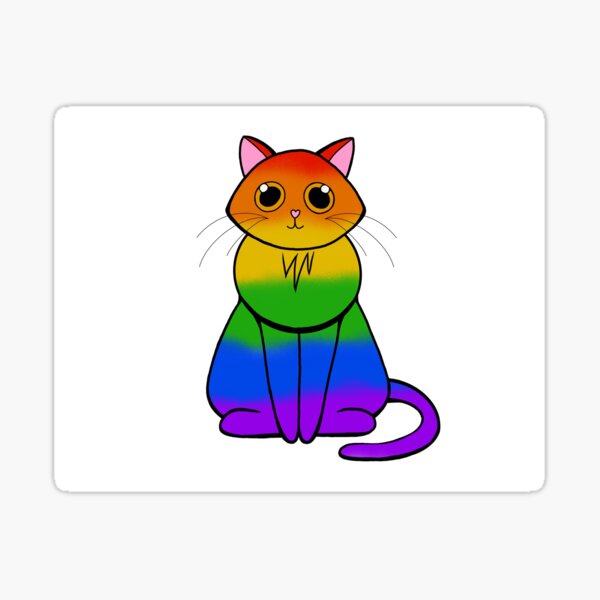 "Pride Flag Cat" Sticker by grimbeanie | Redbubble