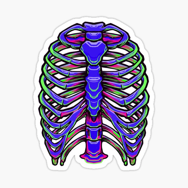 "Cyborg Body Rib Cage Skeleton Rib" Sticker for Sale by Macphisto71 ...
