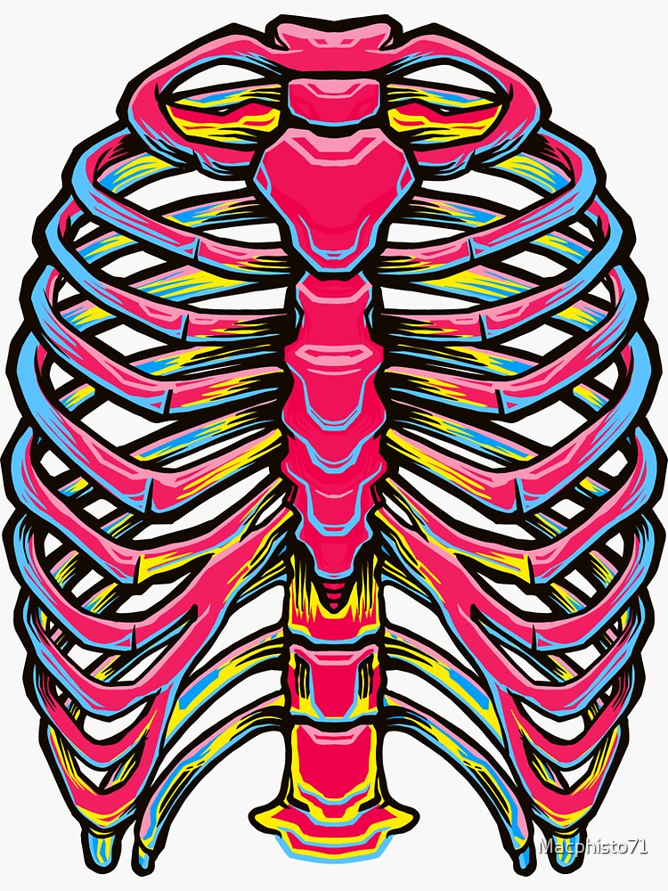 "Cyborg Body Rib Cage Skeleton Rib" Sticker for Sale by Macphisto71 ...