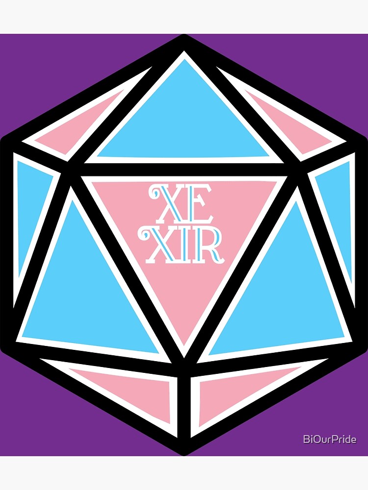 "Trans Pronoun Pride D20 Xe/Xir" Poster for Sale by BiOurPride | Redbubble