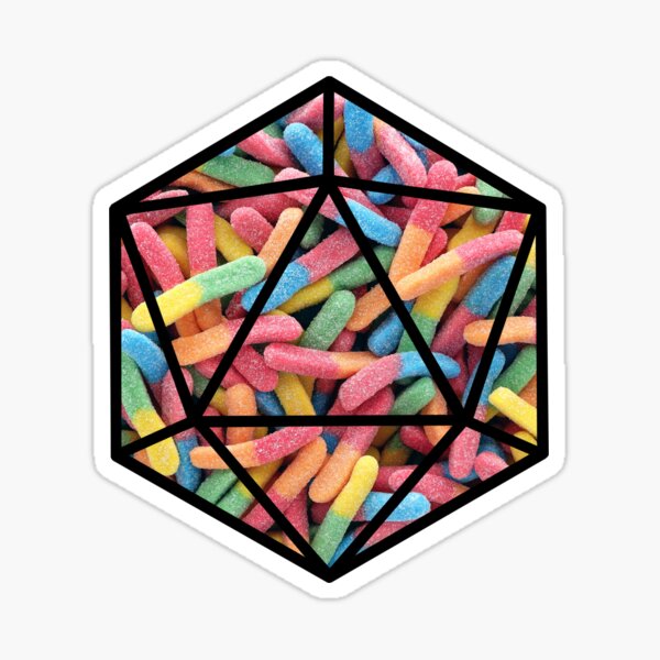 "Gummy Worms D20" Sticker by nastysalad | Redbubble
