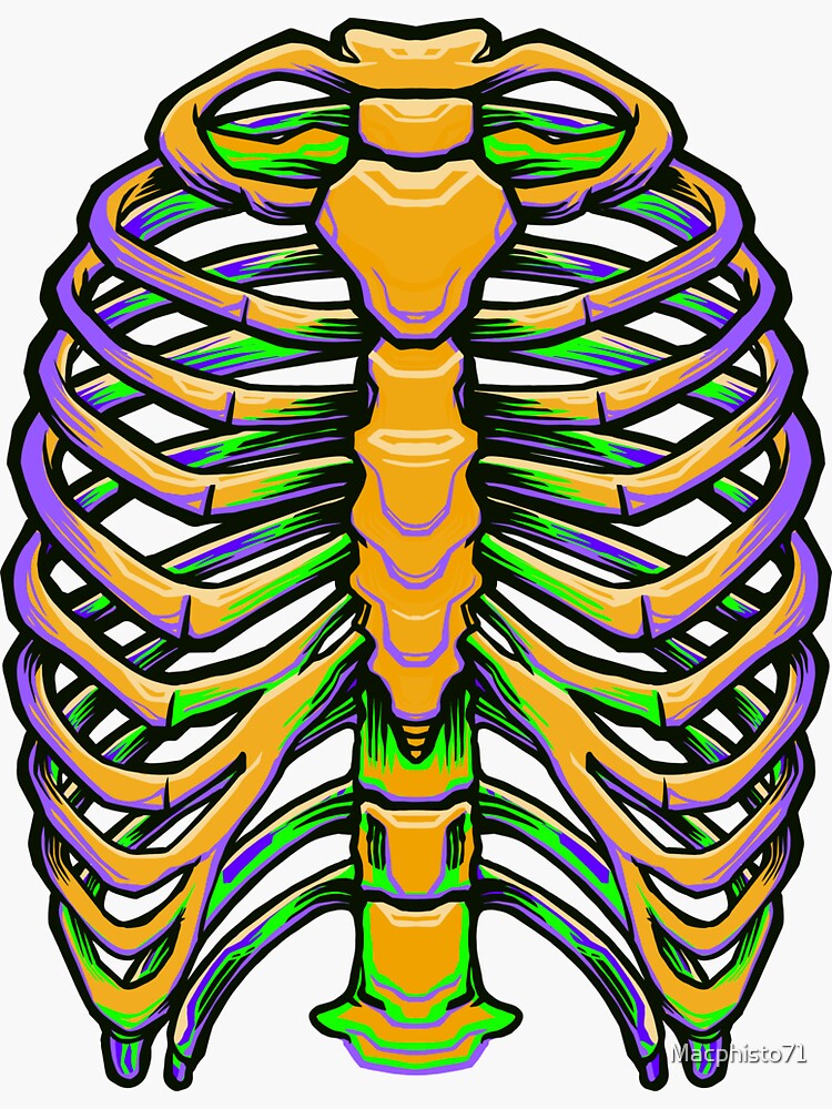 "Cyborg Body Rib Cage Skeleton Rib" Sticker for Sale by Macphisto71 ...