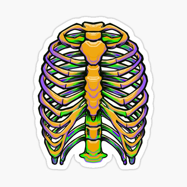 "Cyborg Body Rib Cage Skeleton Rib" Sticker for Sale by Macphisto71 ...