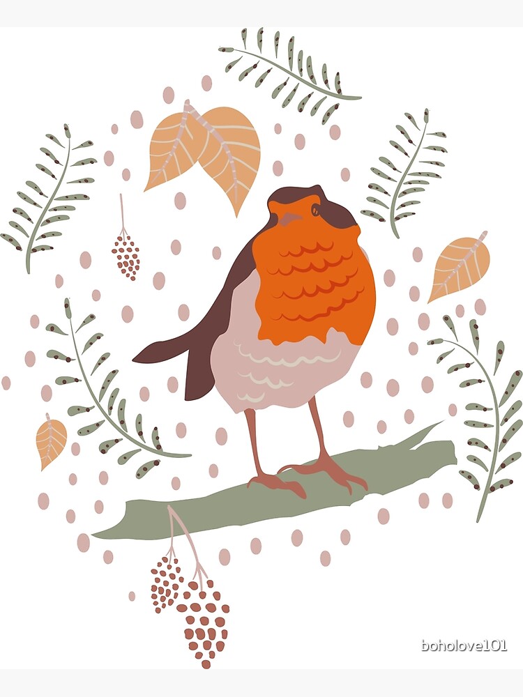 "Robin Bird, Boho Style" Poster for Sale by boholove101 | Redbubble