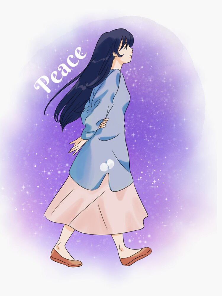 "Peace Anime Watercolour" Sticker by KateRiguerra | Redbubble